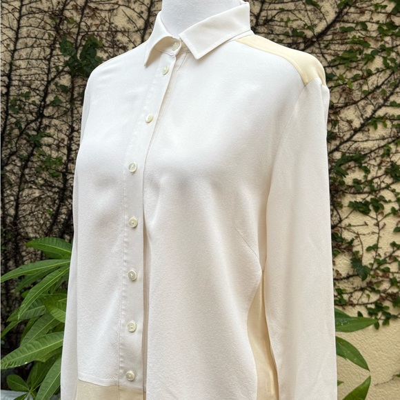 Magaschoni | Tops | Magaschoni New York Off White Ivory Silk Blouse ...
